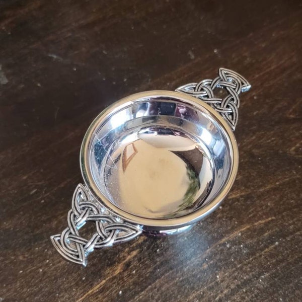 Celtic Band Chrome Plated Quaich | Finest Handmade Plated Quaich ...