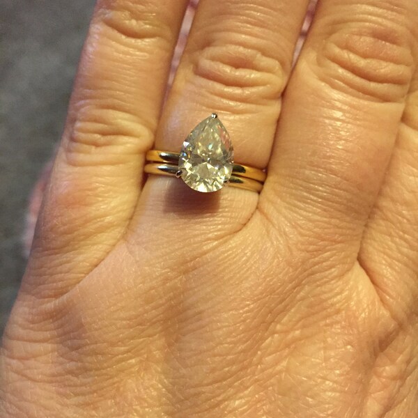 3 Ct Oval Cut Triple Claw Prong Ring Solitaire Ring Moissanite ...