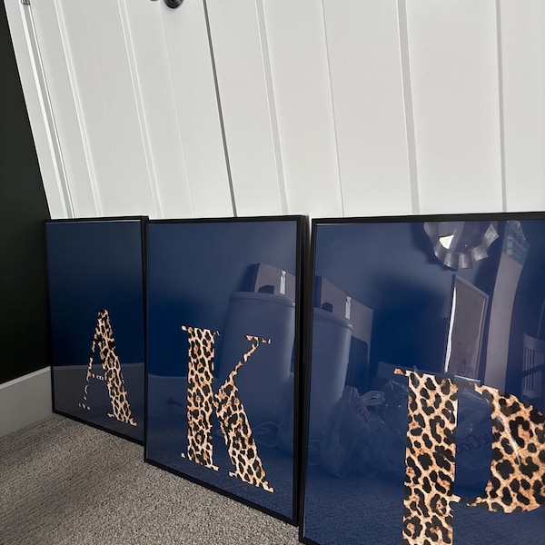 Set of 3 Leopard Print Retro Dorm Print Purple Luxury Fashion Print ...