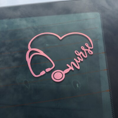 Nurse Heart Decal, Nursing Decal, Nurse Sticker, Glitter Decal, Nurse ...