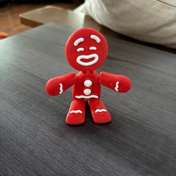 Flexi Print-in-place GINGERBREAD ORNAMENT STL for 3D Printing - Etsy