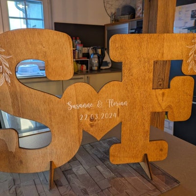 Personalized Engraved Wood Letter Guest Book Alternative/ Wedding Sign ...