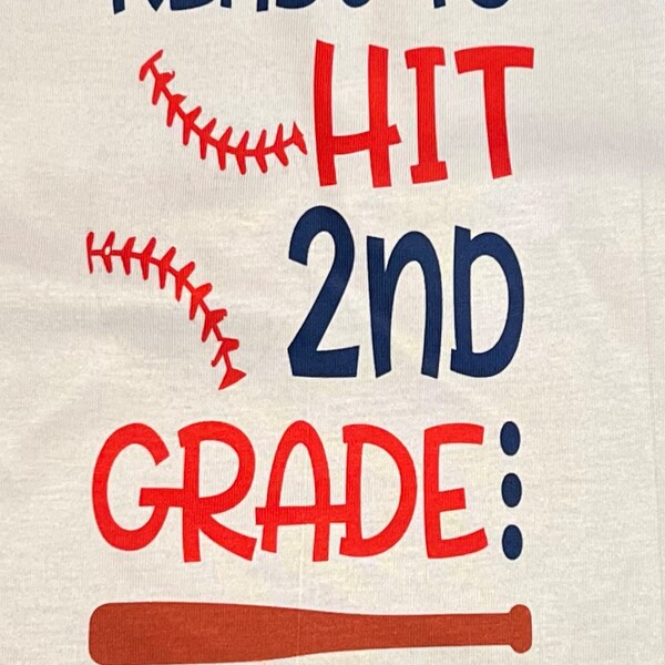 Ready to Hit 2nd Grade Svg, Boy Second Grade, Back to School Svg, Baby ...