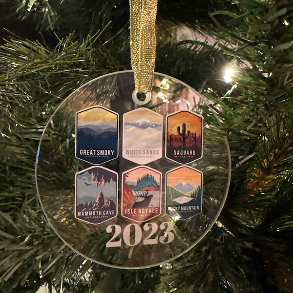 Custom National Parks Trip Glass Ornament | US National Park Souvenir ...