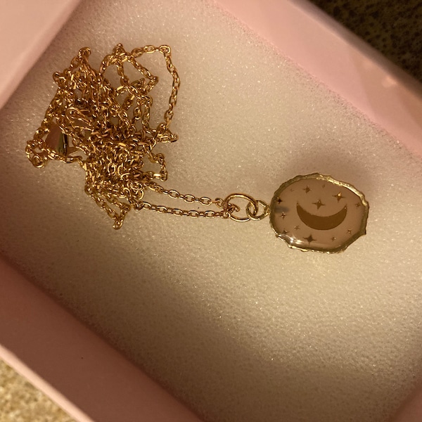 Celestial Necklace, Astrology Necklace, Dainty Gemstone, Gold Star ...