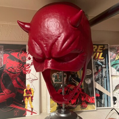 Red Devil Cowl Mask With Neck or Withouth, Cosplay Leather Texture ...