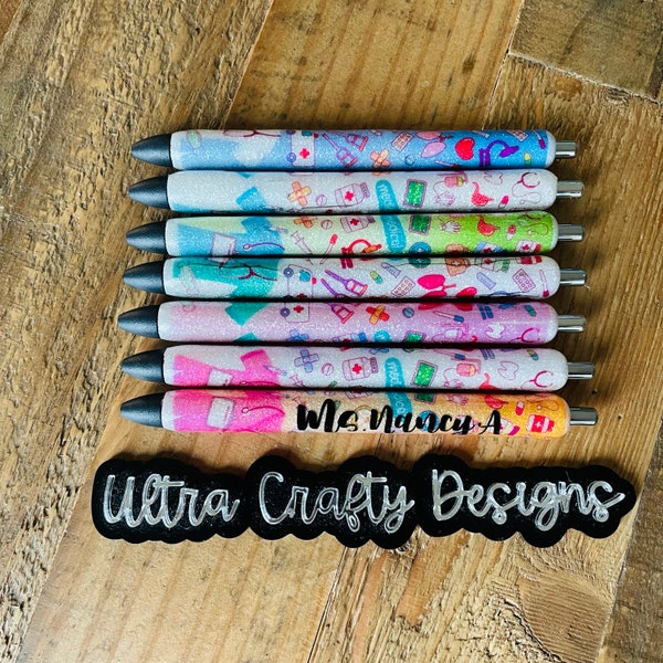 Nurse Doctor Pen Wrap, Hospital Medical Equipment Doodle Full Wrap ...