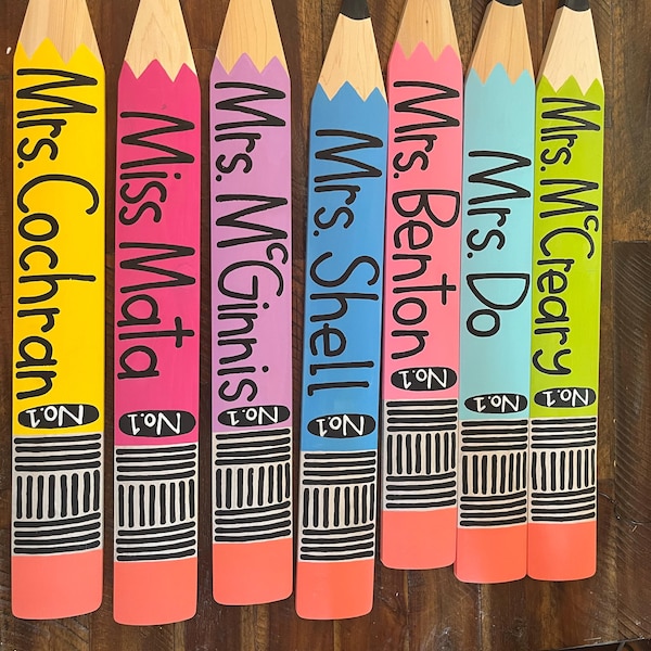 Personalized Pencil Sign, Teacher Gift, Back to School, Classroom Decor ...