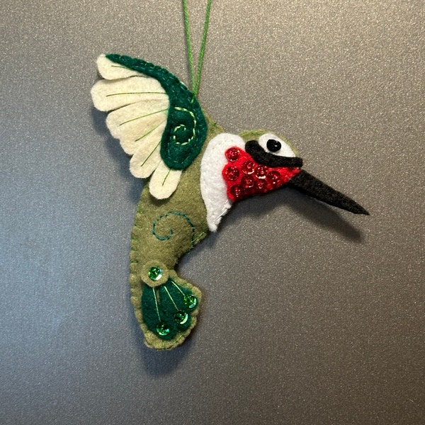 Hummingbird Sewing Pattern PDF - Backyard Bird Stuffed Ornament - Felt ...