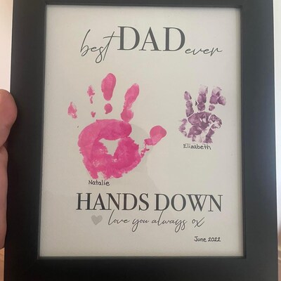 Handprint Footprint Art Craft / Best Dad Hands Down / Father's Day ...