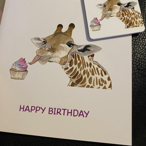 Giraffe Birthday Card, Giraffe Card, Birthday Cards, Birthday Card ...