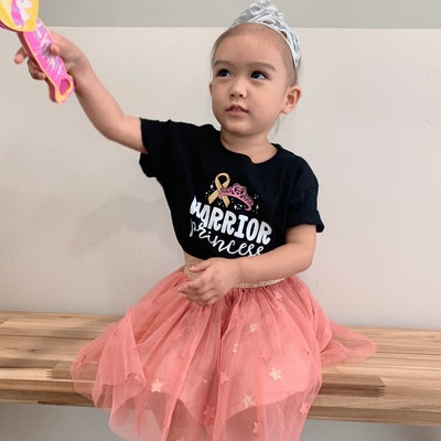 Warrior Princess T-shirt / Gold Ribbon / Childhood Cancer Tee / Going ...