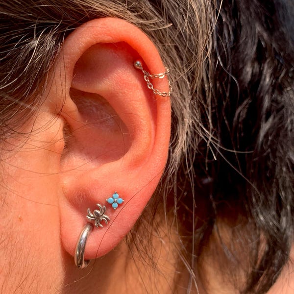 Tiny Star Daith Ring, Hinged Clicker Hoop, 16ga 8mm or 10mm, Unisex ...