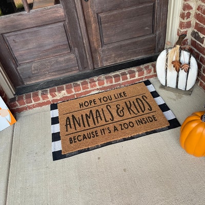 Oversized Buffalo Check Entry Rug, Doormat Layering Rug, Buffalo Plaid ...