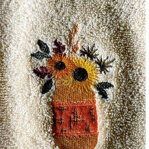 Sunflowers & Autumn Leaves - Machine Embroidery Design, Fall Leafs ...