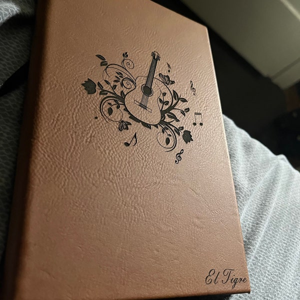 Personalized Guitar Music Notes Notebook Journal | Unique Leatherette ...