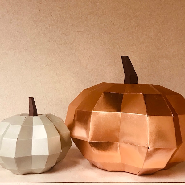 Pumpkin Low Poly Halloween Papercraft PDF Template - Etsy