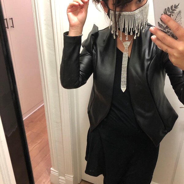 Face Mask Rhinestone Luxury Dangle Face Mask Dangly Mask Diamond Bling ...