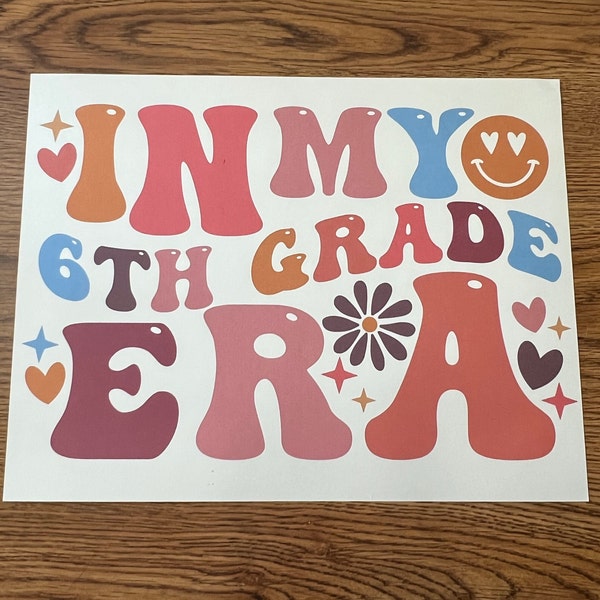 6th Grade First Day of School Printable Sign, 6th Grade Back to School ...