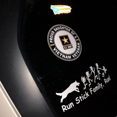 German Shepherd Decal, Run Stick Family, Run Dog Car Sticker Dog Car ...