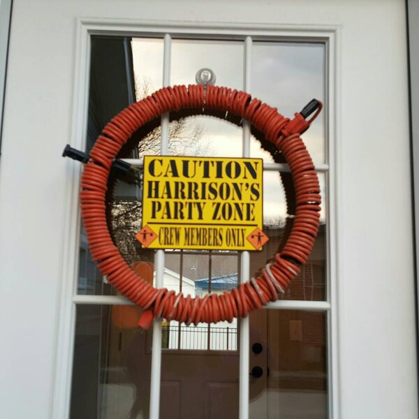 Construction Party Welcome Door Sign - Caution Party Zone ...