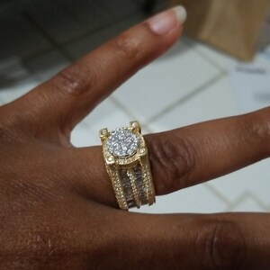 Mens Iced Out Cross Ring Christian Cross Ring 14K Solid Yellow - Etsy