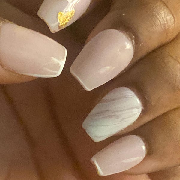 Charmed Beauty Luxury Nails Natural Nails Outline Nails Marble Nails ...