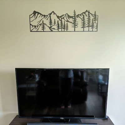 Mountain and Trees Scene Metal Wall Art - Etsy