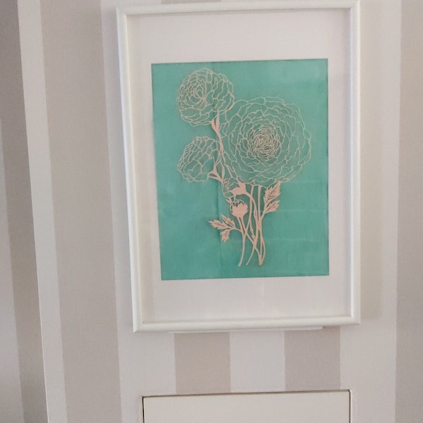 Paper Cut Art “ Grey Peony” Papercut Art Work , Original Paper Cutting ...