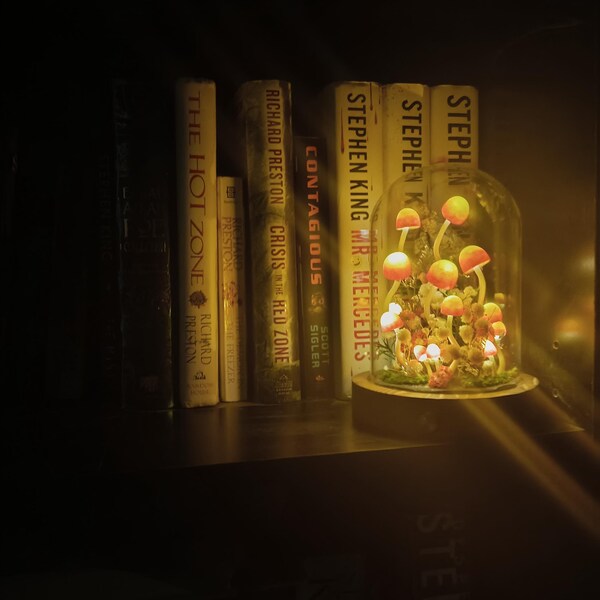 Enchanted Forest Mushroom Lamp, Yellow Mushroom Night Light, Table Top Decor, Fairy Tale Decor ...