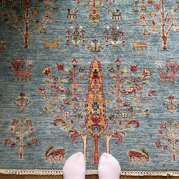 6X8 FT Tree Gabbeh Rug Tree of Life Persion Style Hand Knotted Gabbeh ...
