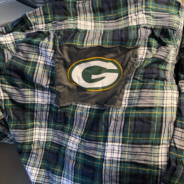 Upcycled Flannel Shirt Featuring Milwaukee Brewers: Beer, Brats and ...