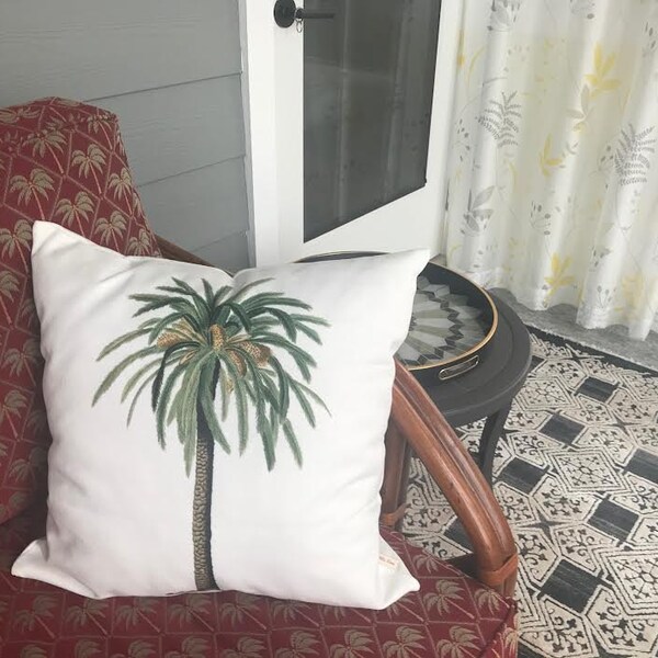 Palm Tree Decorative Pillow Cover, Tropical Decor Pillow Cover 18x18 ...