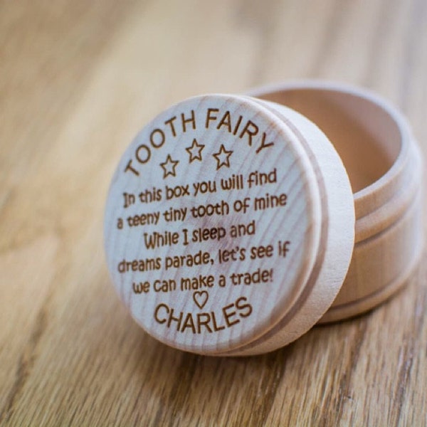 Tooth Fairy Box Custom Wood Engraved With Tooth Fairy Poem - Alternate ...