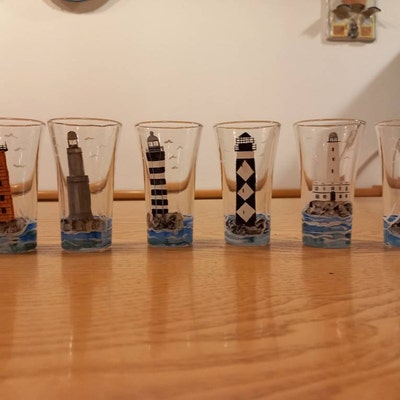 Lighthouse Handpainted Wine Bottle With Soft LED Light - Etsy