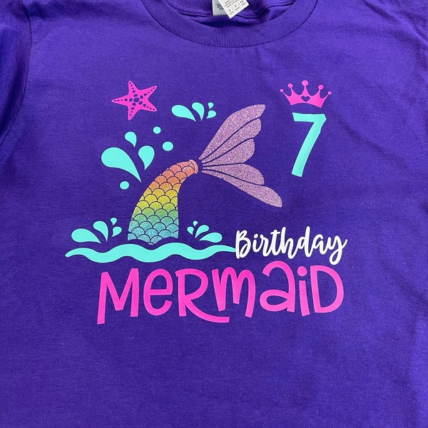 Mermaid Birthday Family Bundle Svg, Mermaid Tail Svg, Mermaid Girl Svg ...