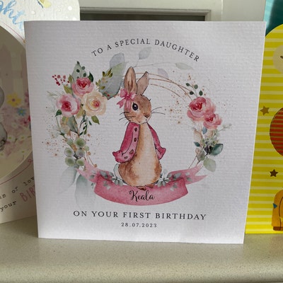 Flopsy Pink Peter Rabbit 1st Birthday PNG Peter Rabbit Floral - Etsy
