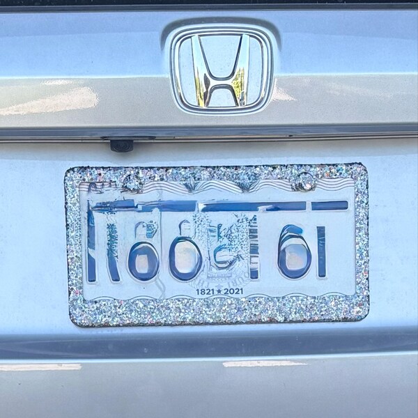 3D Pearl License Plate Frame Hand Made in America Holder Anti Theft ...