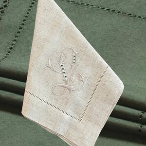 Monogrammed Linen Napkins, Monogram Napkin Set, Embroidered Napkin ...