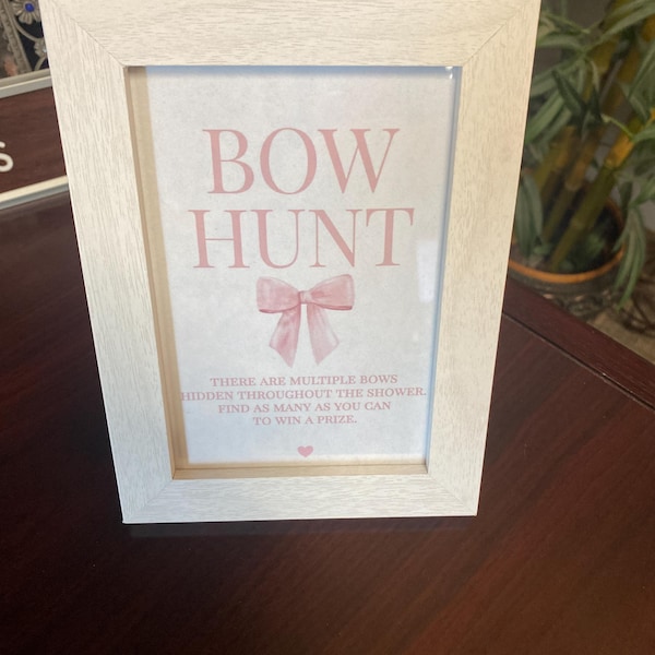 Bow Hunt Find the Bows Game, Pink Bow Baby Shower, Bow Counting Guess ...