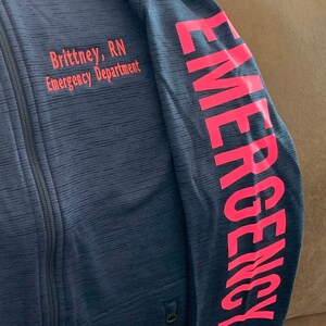 Emergency Nurse Jacket ER Department Nursing Embroidered Custom ...