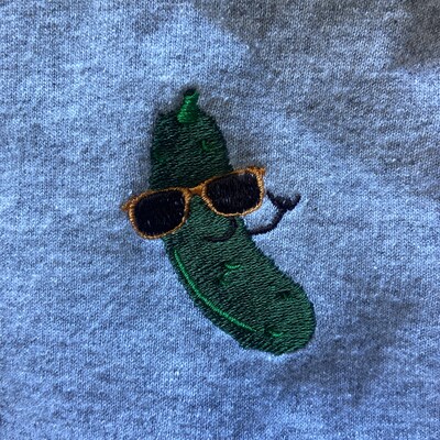 Cool Pickle Machine Embroidery Design, Cucumber Embroidery Pattern, Funny Dill Pickle Embroidery ...