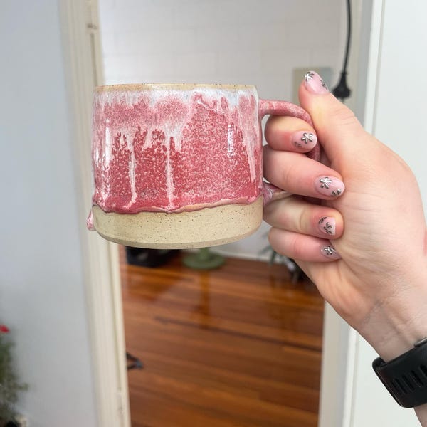 Pink Hue Swirl Handmade Ceramic Mug (wheel Thrown)| Pink Handmade Mug ...