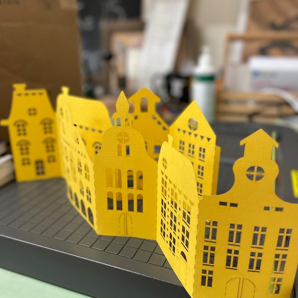 Christmas Town Decoration SVG Cut File, Christmas Village, Paper ...