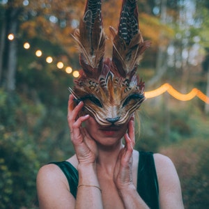 Luxury Lace Embellished Feather Fox Mask Unisex Woodland - Etsy