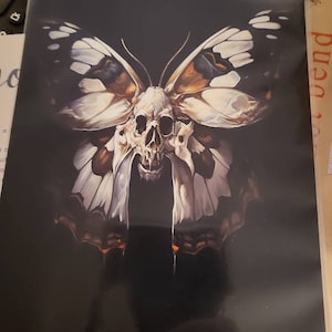Skeleton Moth, Skull, Vintage Poster, Art Poster Print, Dark Academia ...