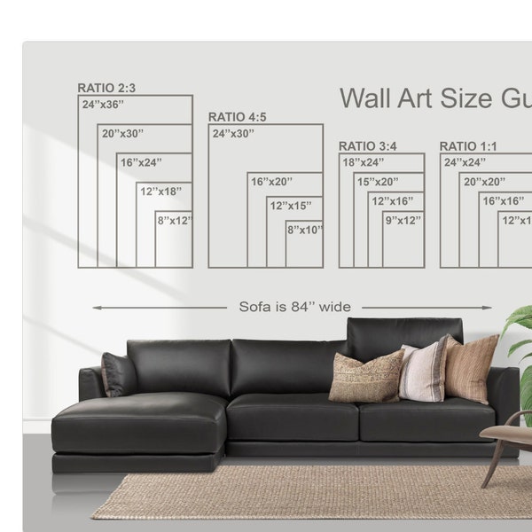 Portrait Wall Art Size Guide, Canvas Print Size Guide, Wall Art Display ...