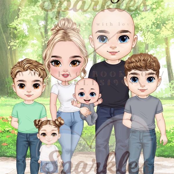 Chibi Family Clipart Bundle: Including Mom, Dad, Kids and Baby | Fun ...
