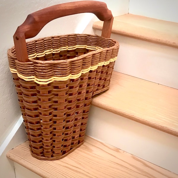 Stair Step Basket Solid Mahogany Wood by Foxcreek Baskets - Etsy