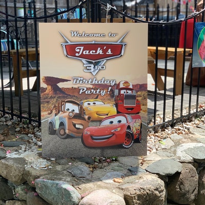 Car Birthday Welcome Sign Personalized Race Car Custom - Etsy